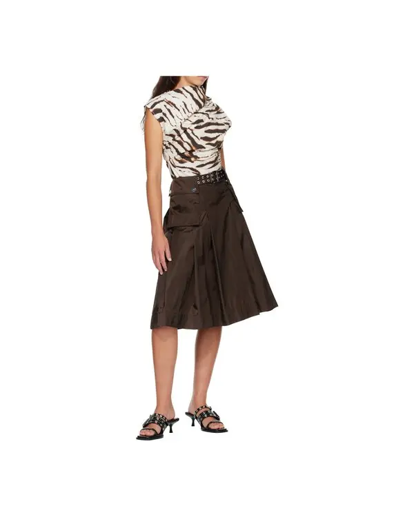 GANNI Draped Open-back Top - Egret