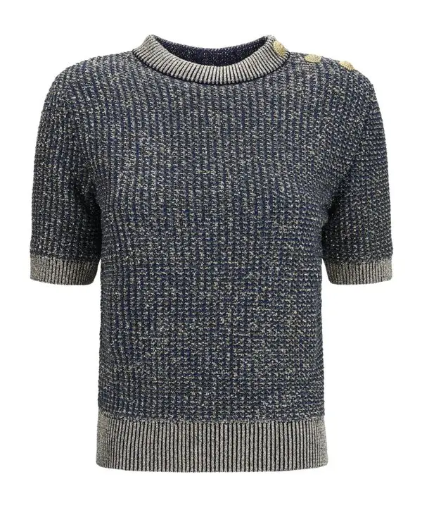 Balmain Sequined Button Knitted Sweater - No
