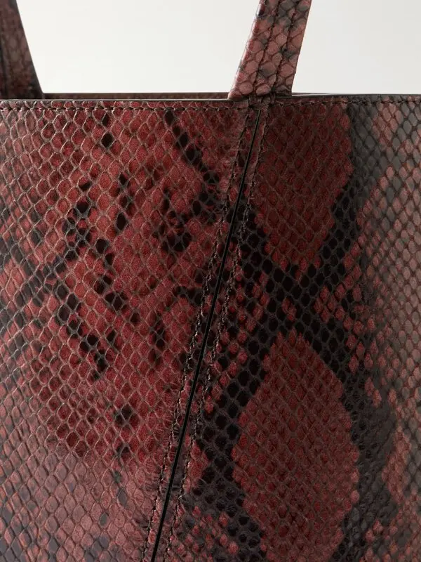 Chloé Spin Embellished Snake-effect Leather Tote