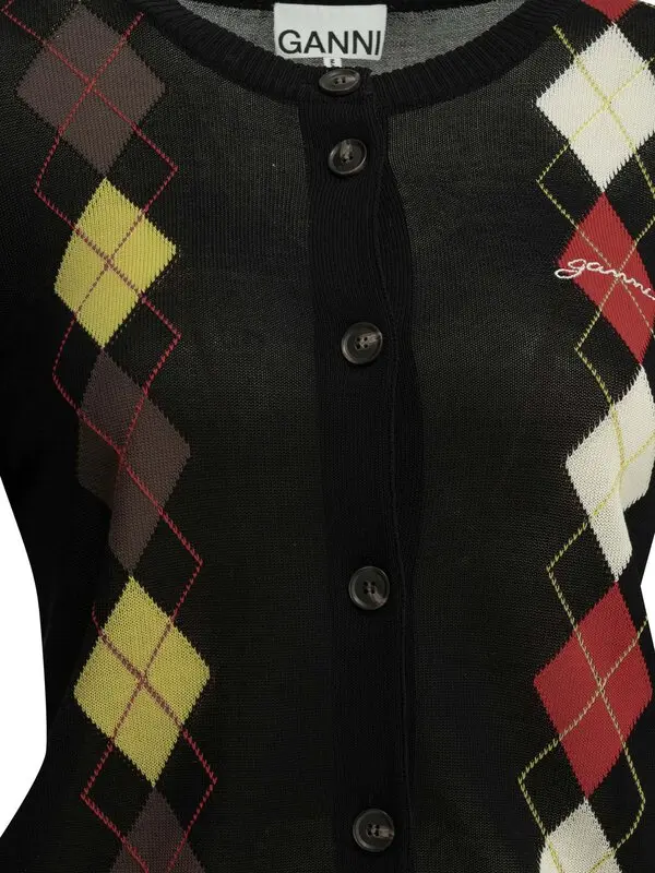 GANNI Diamond-pattern Cardigan