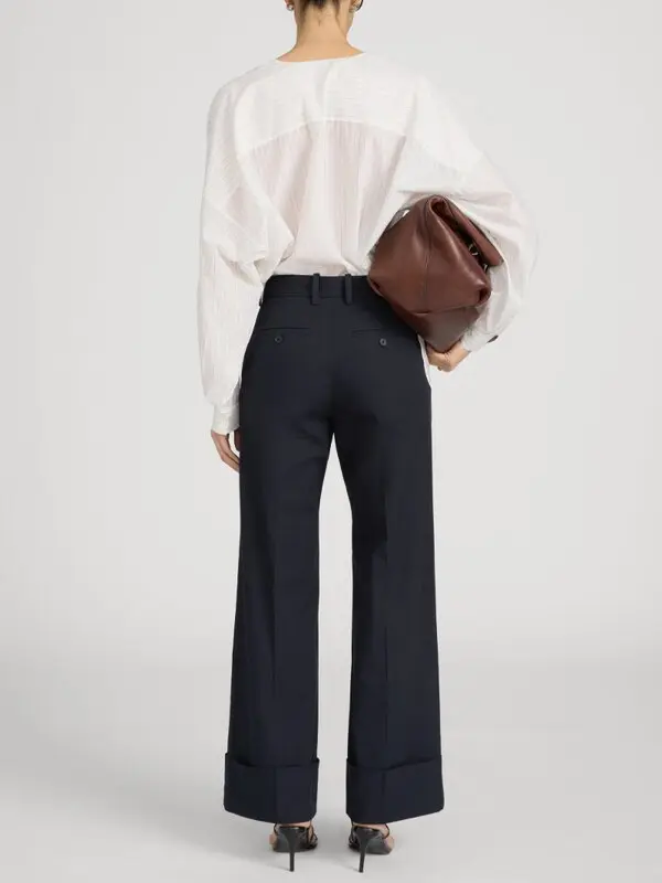FRAME The Cuffed Slim Palazzo Trouser