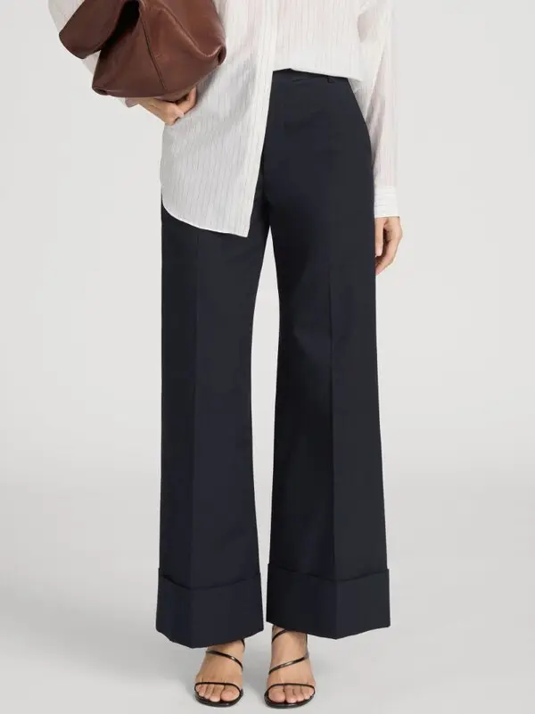 FRAME The Cuffed Slim Palazzo Trouser