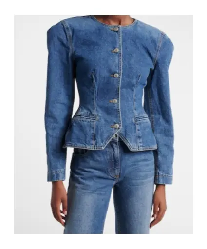 Magda Butrym Peplum Denim Jacket