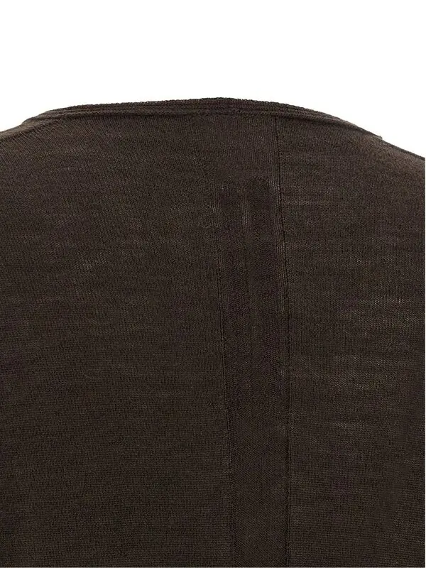 Rick Owens Cropped V-neck Batwing Wool Sweater