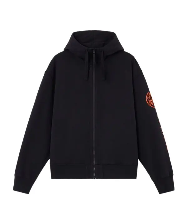 Stone Island Oversized-fit Zip-up Sweatshirt With 'vertical Placement' Print