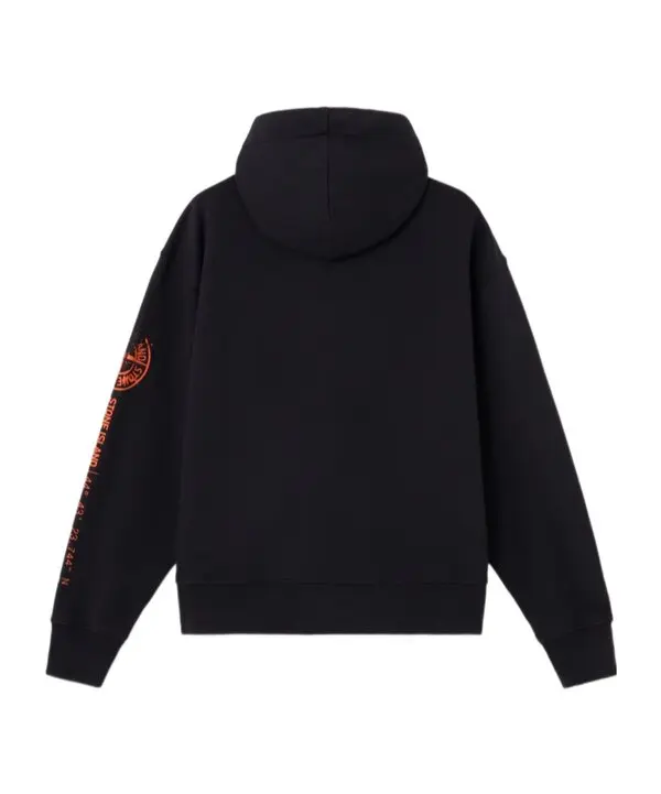 Stone Island Oversized-fit Zip-up Sweatshirt With 'vertical Placement' Print