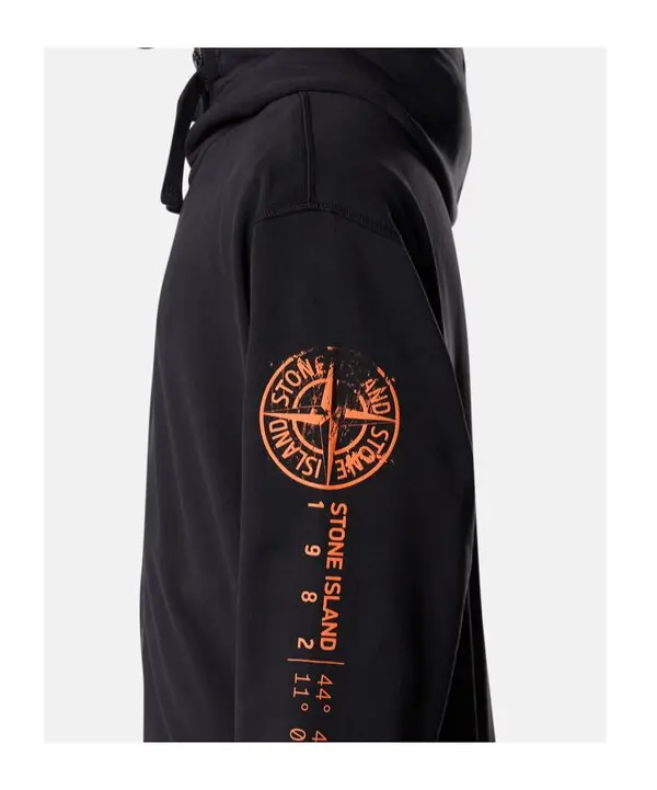 Stone Island Oversized-fit Zip-up Sweatshirt With 'vertical Placement' Print