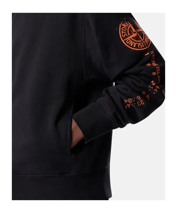 Stone Island Oversized-fit Zip-up Sweatshirt With 'vertical Placement' Print