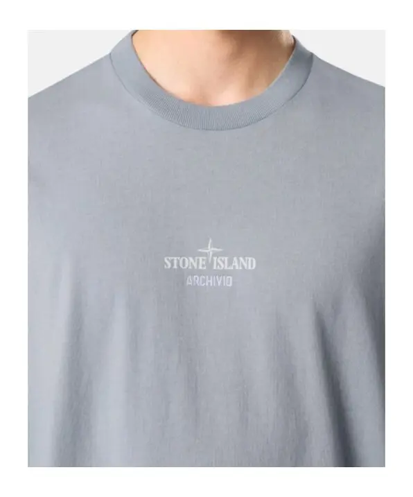 Stone Island Logo Printed Crewneck T-shirt