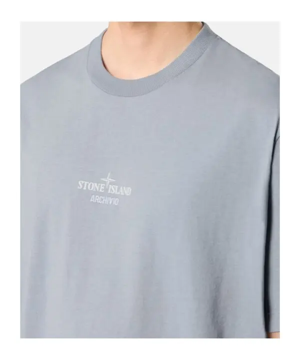 Stone Island Logo Printed Crewneck T-shirt