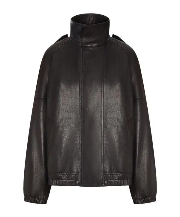Saint Laurent Long-sleeved Leather Jacket