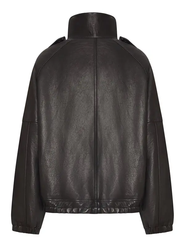 Saint Laurent Long-sleeved Leather Jacket