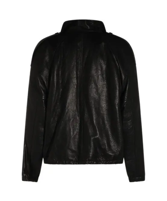 Saint Laurent High Neck Leather Jacket