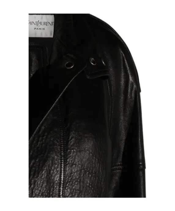 Saint Laurent High Neck Leather Jacket