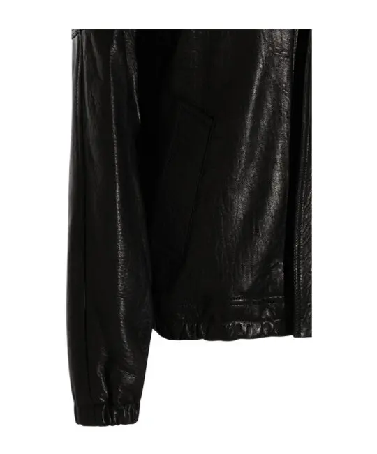 Saint Laurent High Neck Leather Jacket