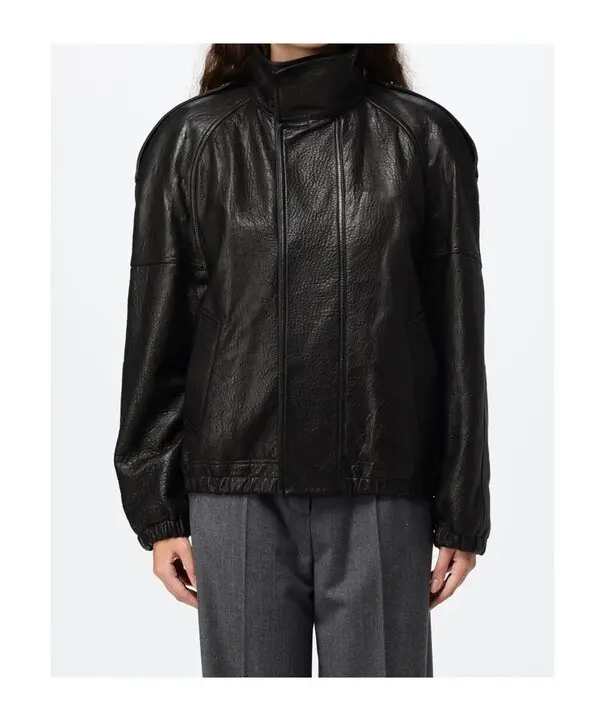 Saint Laurent High Neck Leather Jacket