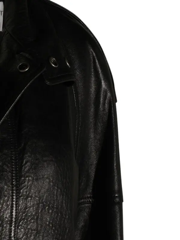 Saint Laurent High Neck Leather Jacket