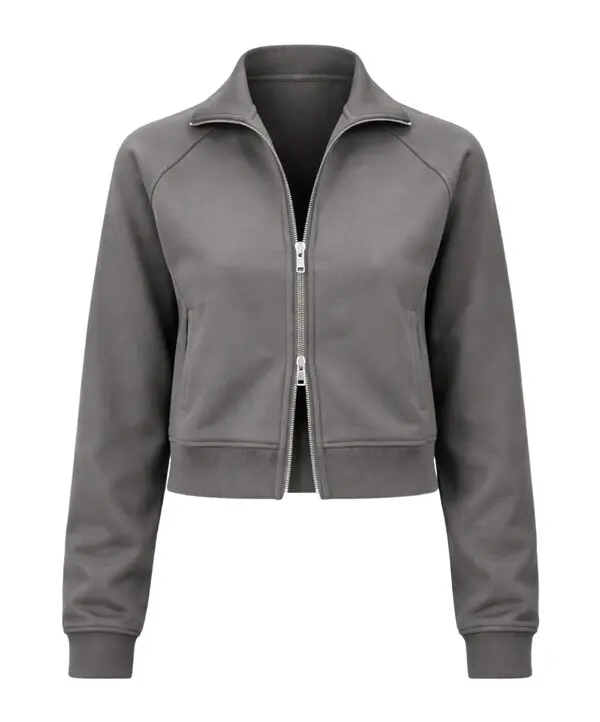 SAMSOE SAMSOE Zip Collared Top - Gray