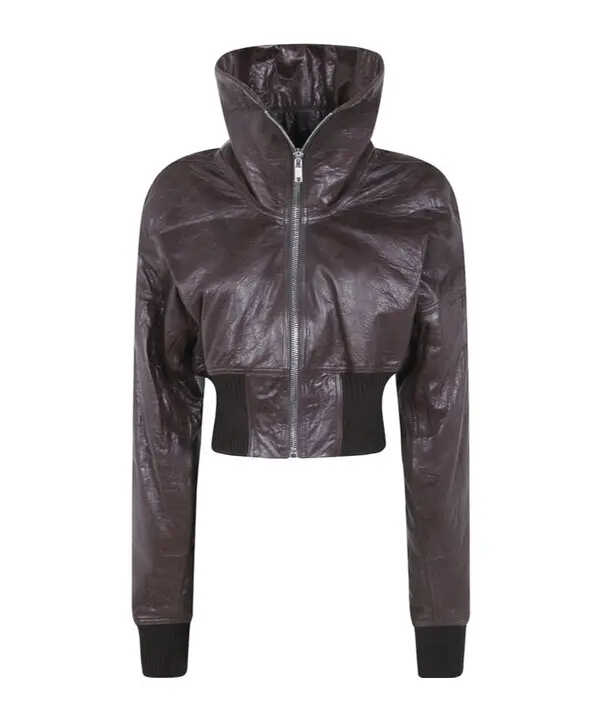 Rick Owens Long-sleeved Leather Jacket