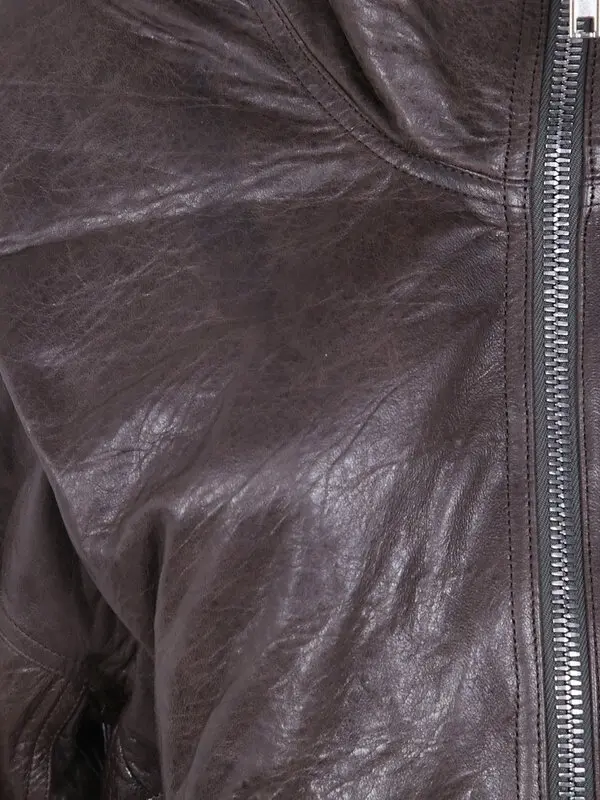 Rick Owens Long-sleeved Leather Jacket
