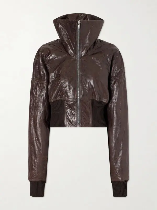 Rick Owens Cropped Zip-up Bomber Jacket - Black