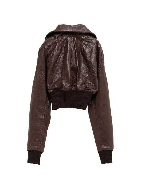 Rick Owens Cropped Zip-up Bomber Jacket - Black