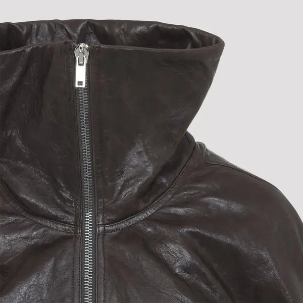 Rick Owens Cropped Zip-up Bomber Jacket - Black