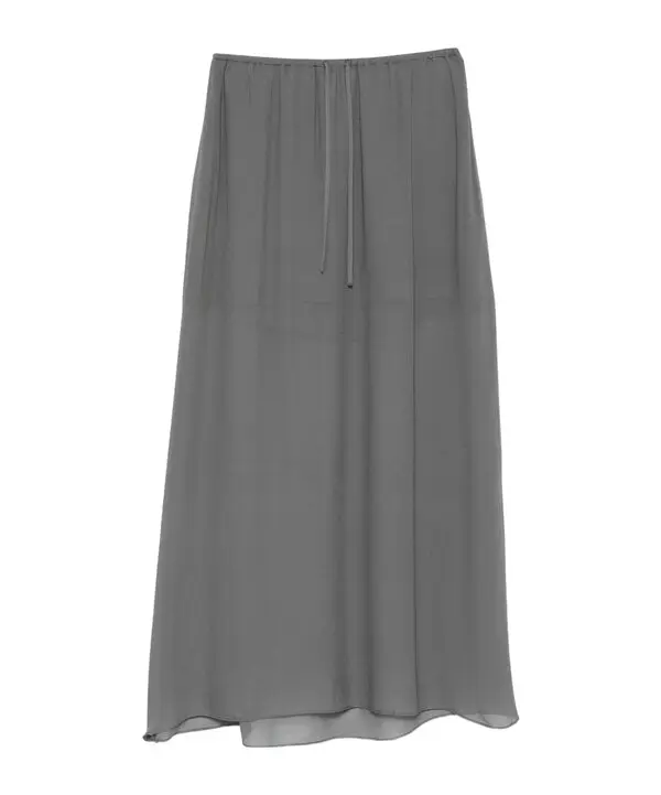 SAMSOE SAMSOE Drawstring Sheer-finish Skirt - Gray