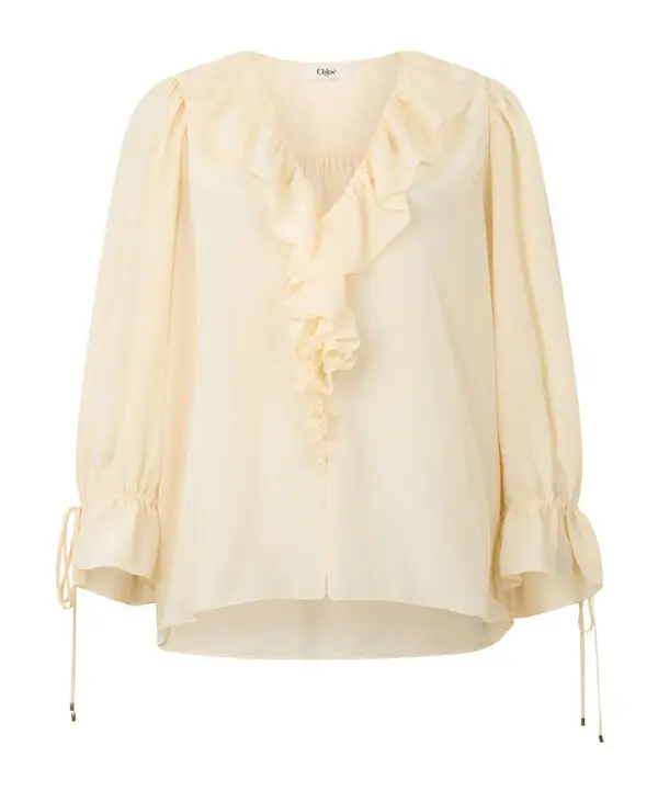 Chloé V-neck Long-sleeved Shirt