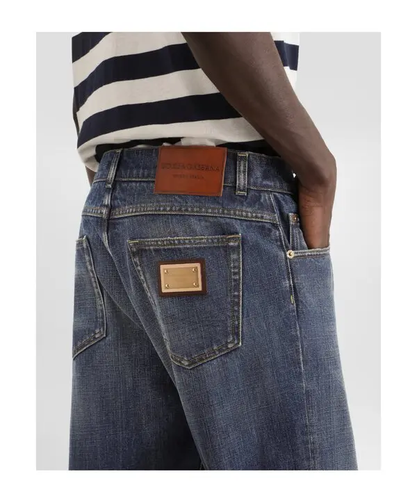 Dolce & Gabbana Logo Plaque Slim Fit Jeans