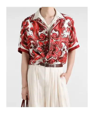 Dolce & Gabbana Polo Shirt In Fine-gauge Silk - White