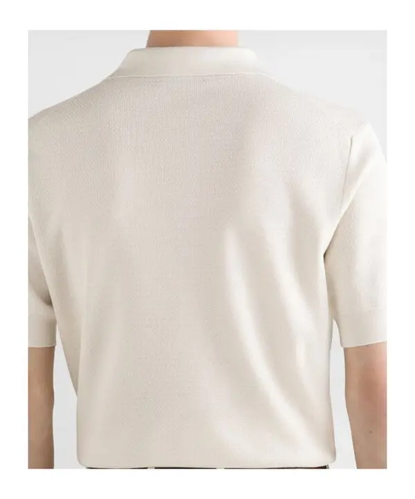 Dolce & Gabbana Polo Shirt In Fine-gauge Silk - White