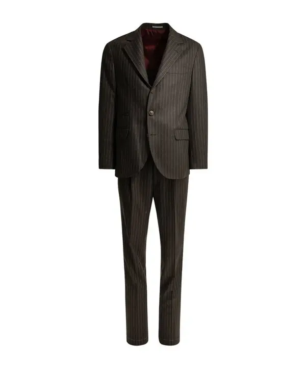 Brunello Cucinelli Long-sleeved Suit Jacket And Trousers Two-piece Set - Black