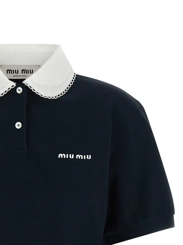 Miu Miu Short-sleeve Piqué Polo Shirt