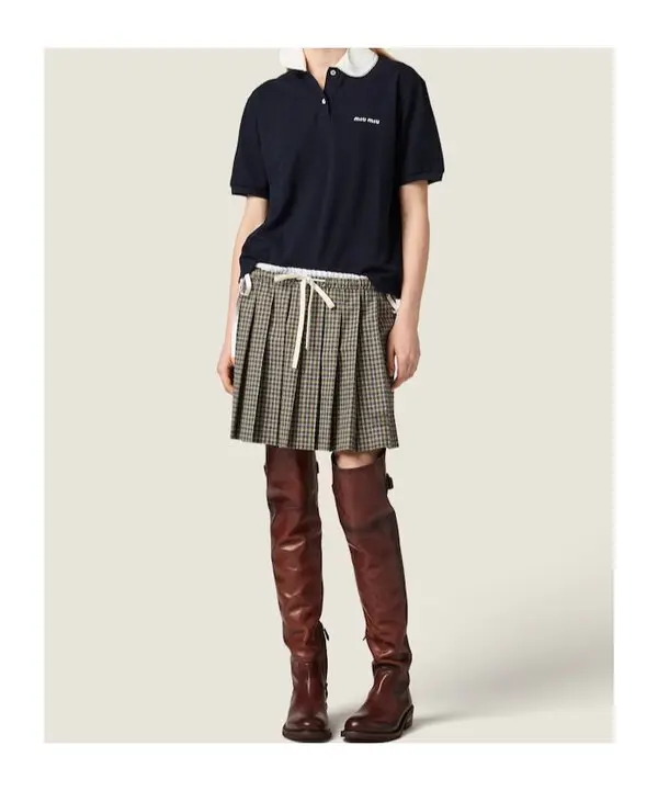 Miu Miu Short-sleeve Piqué Polo Shirt