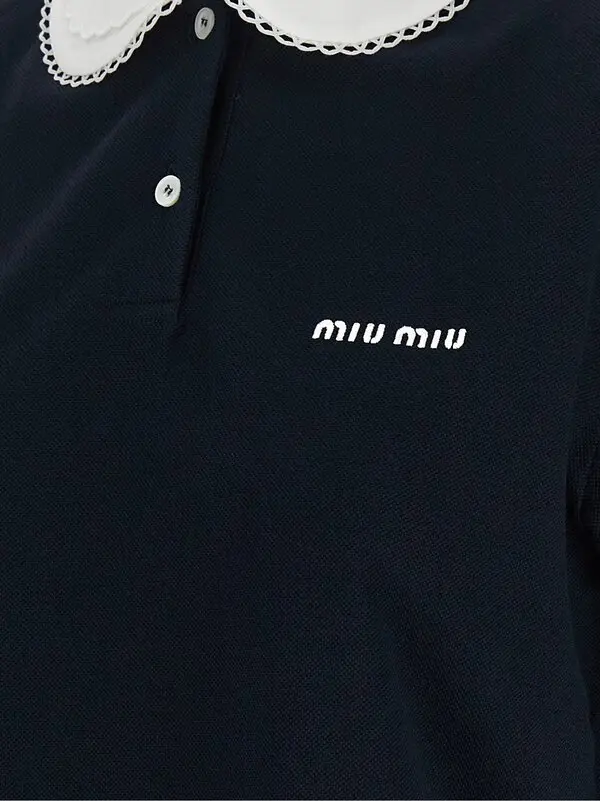 Miu Miu Short-sleeve Piqué Polo Shirt