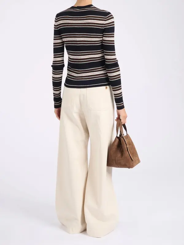 Max Mara Striped Cardigan - Black