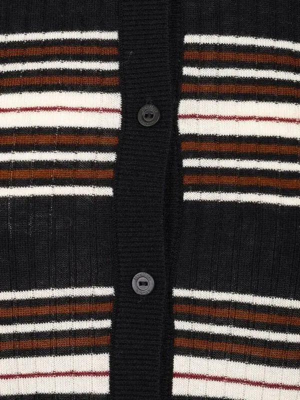 Max Mara Striped Cardigan - Black