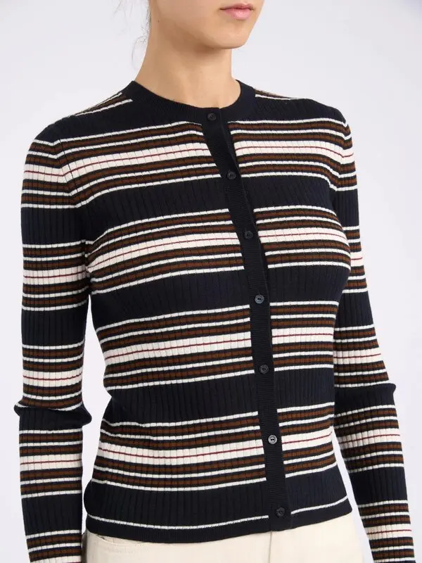 Max Mara Striped Cardigan - Black