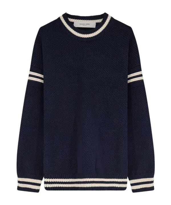 GOLDEN GOOSE Striped Logo-patch Sweater