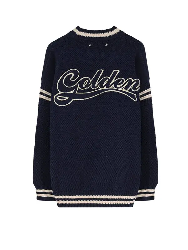 GOLDEN GOOSE Striped Logo-patch Sweater