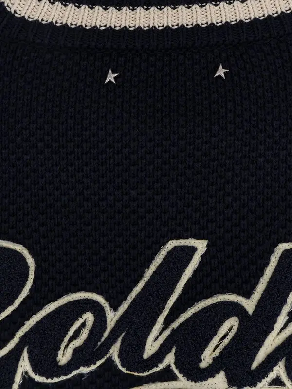 GOLDEN GOOSE Striped Logo-patch Sweater