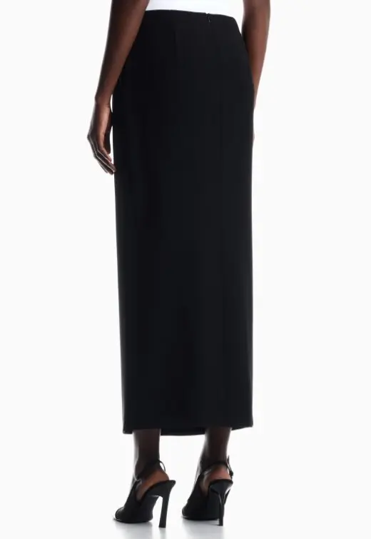 Emporio Armani Unlined Wrap Skirt With Metallic Buttons