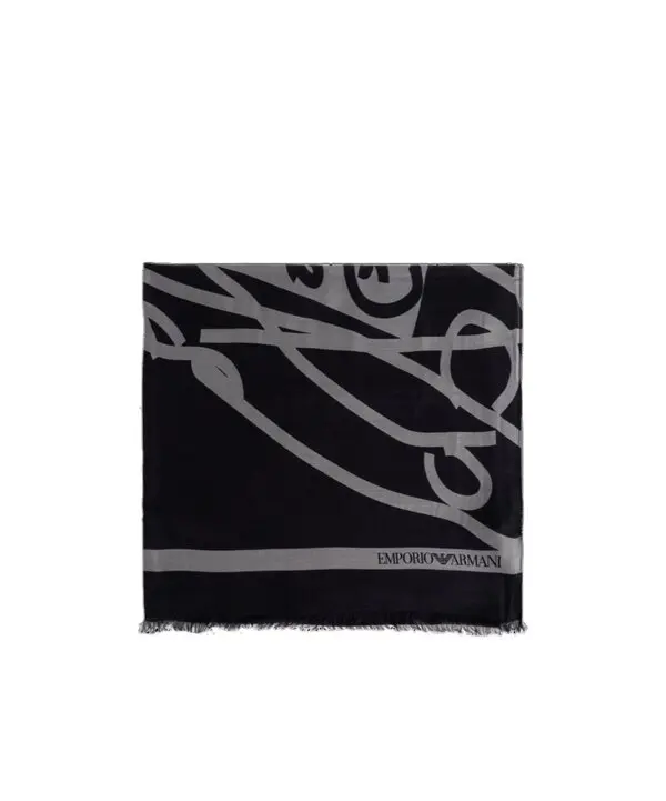 Emporio Armani Scarf With Abstract Patterns And Tassels