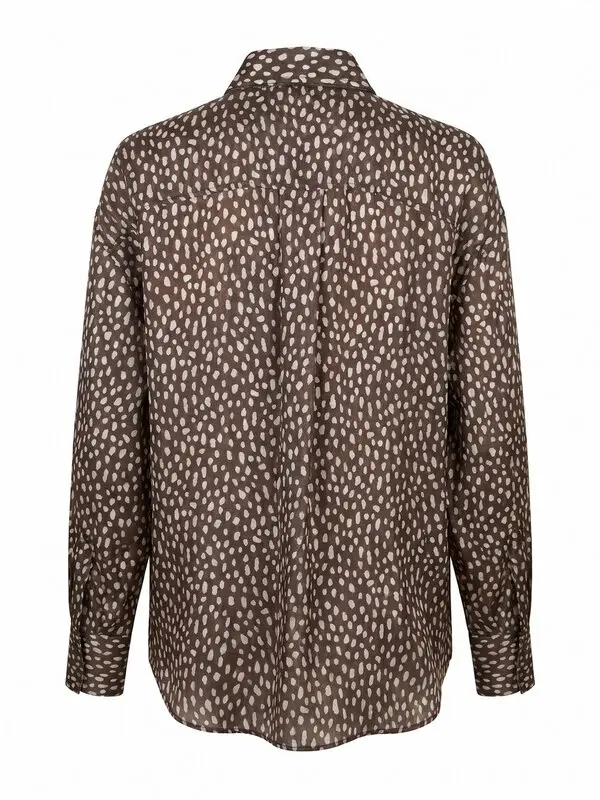 Brunello Cucinelli Polka Dot Printed Long Sleeve Shirt