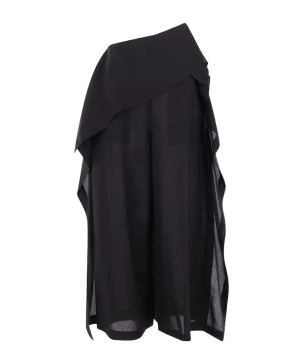 Issey Miyake Asymmetric Fold-over Trousers - Black