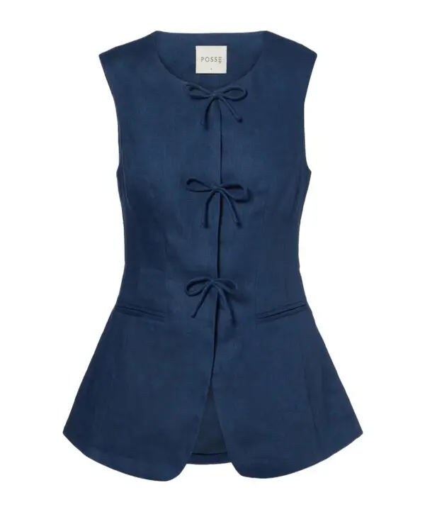 Posse Sabine Vest With Bow Detail - No