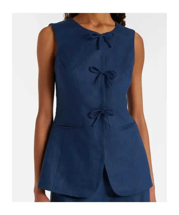 Posse Sabine Vest With Bow Detail - No