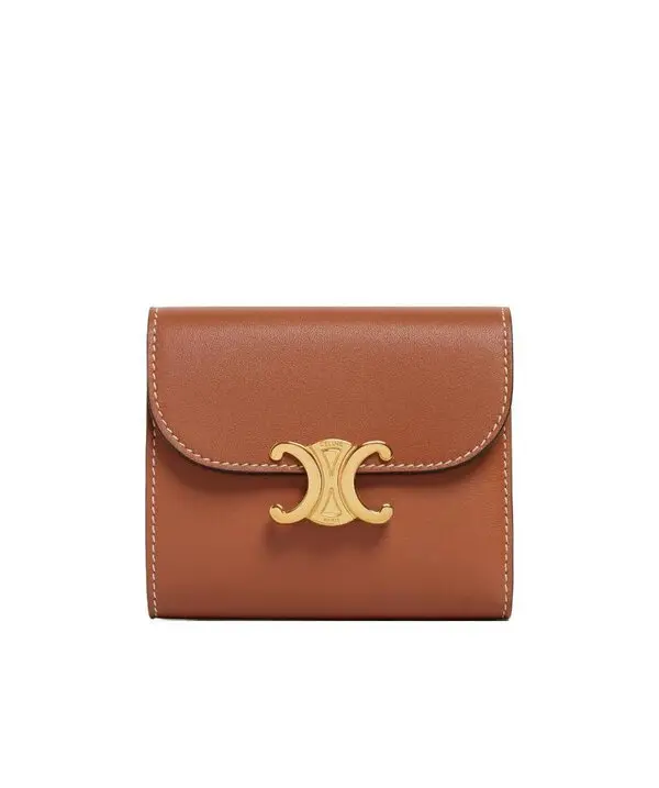 Celine Small Flap Wallet Triomphe In Shiny Smooth Lambskin