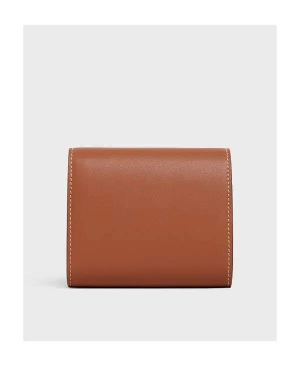 Celine Small Flap Wallet Triomphe In Shiny Smooth Lambskin